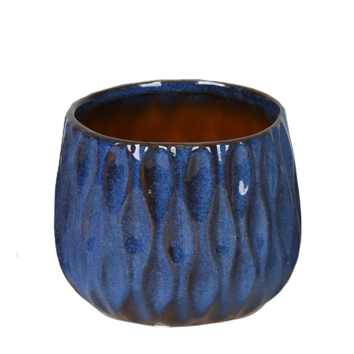 Blue Glazed Pot - ⌀ 6cm - Cowell's Garden Centre | Woolsington