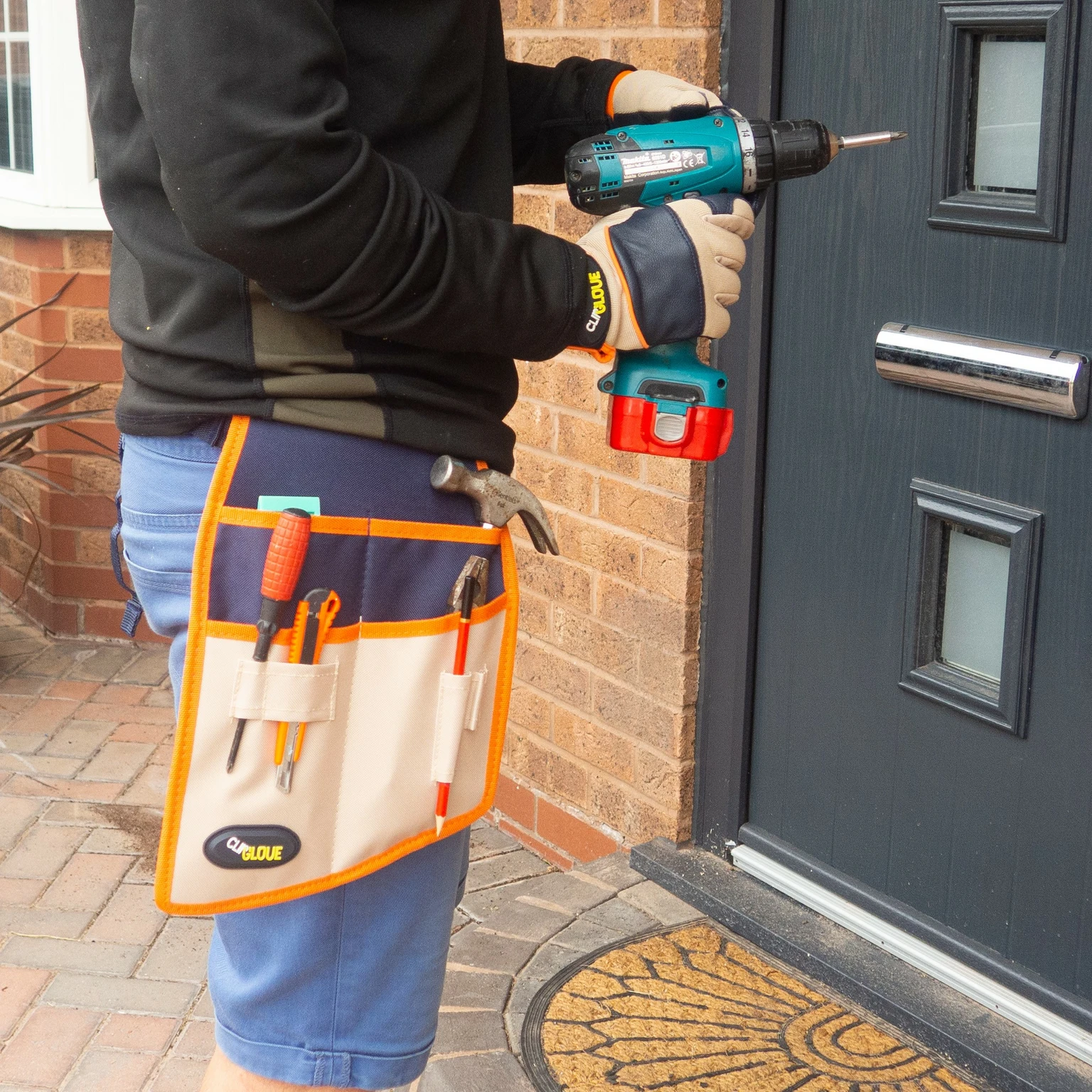 ClipGlove Tool Belt - Orange & Navy - Cowell's Garden Centre | Woolsington