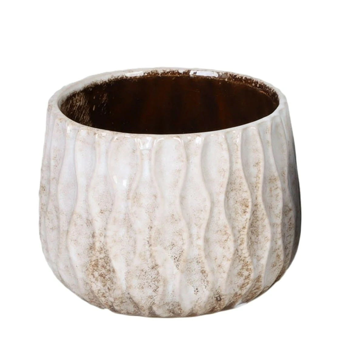 Cream Glazed Pot - ⌀ 6cm - Cowell's Garden Centre | Woolsington