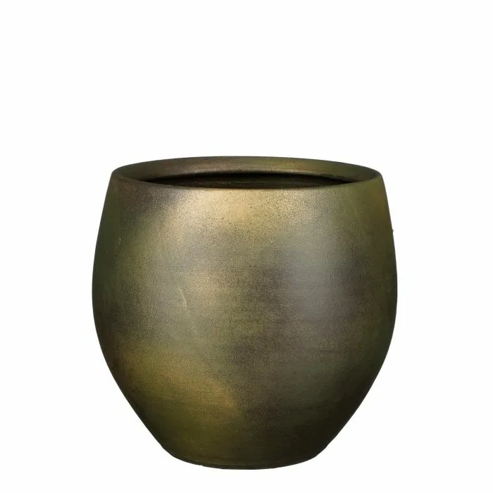 Esta Dark Green Metallic Pot - Ø26cm - Cowell's Garden Centre | Woolsington