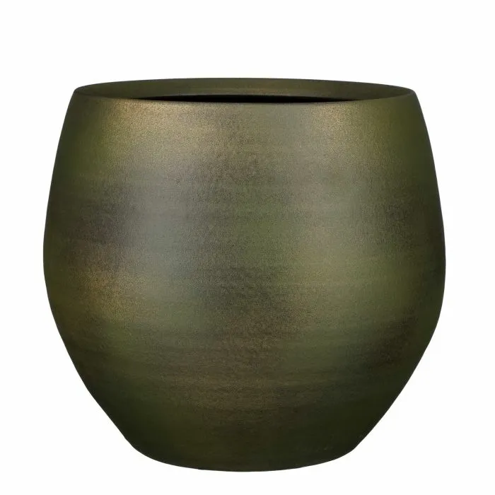 Esta Dark Green Metallic Pot - Ø33cm - Cowell's Garden Centre | Woolsington