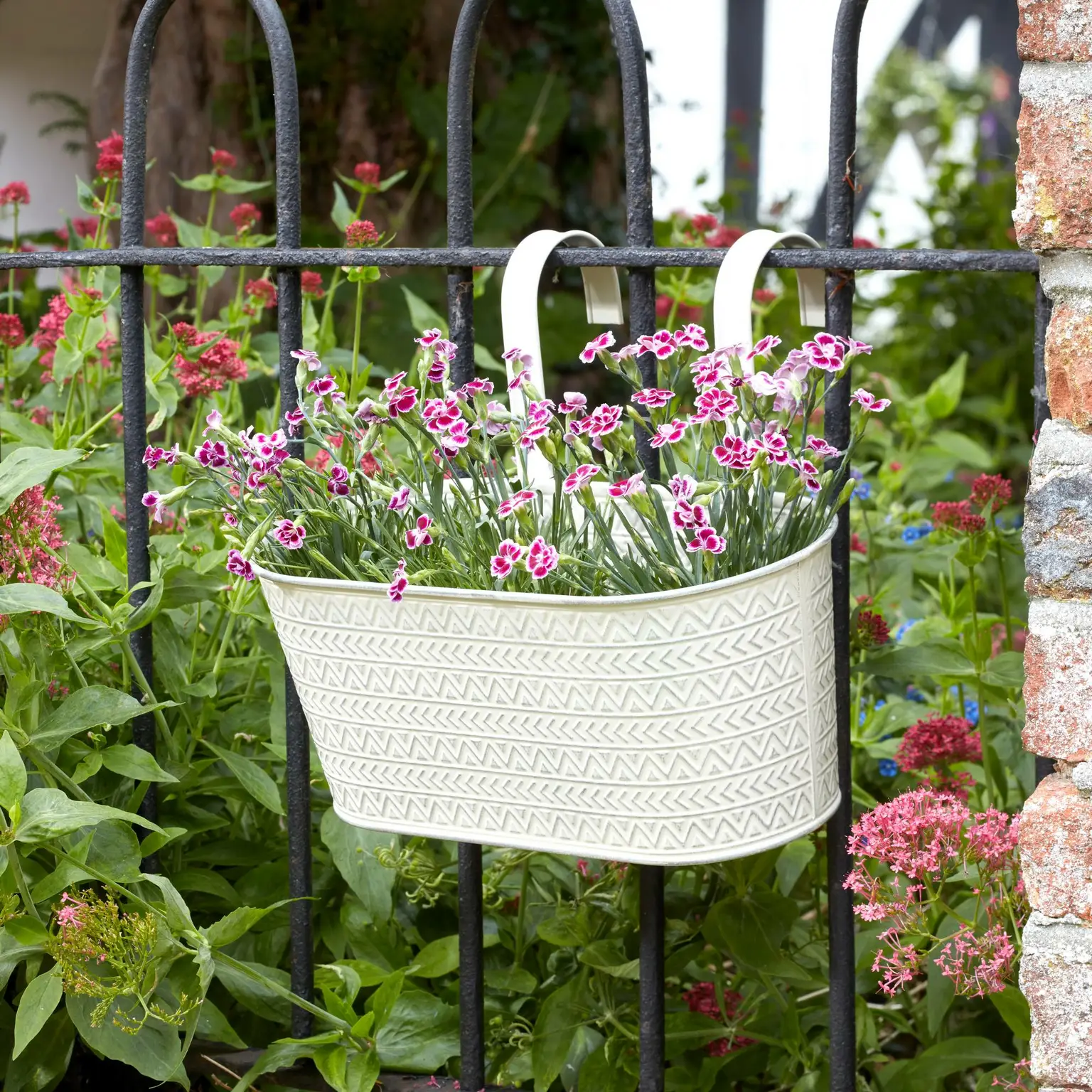 Fence & Balcony Aztec Hanging Planter - Ivory - Cowell's Garden Centre ...