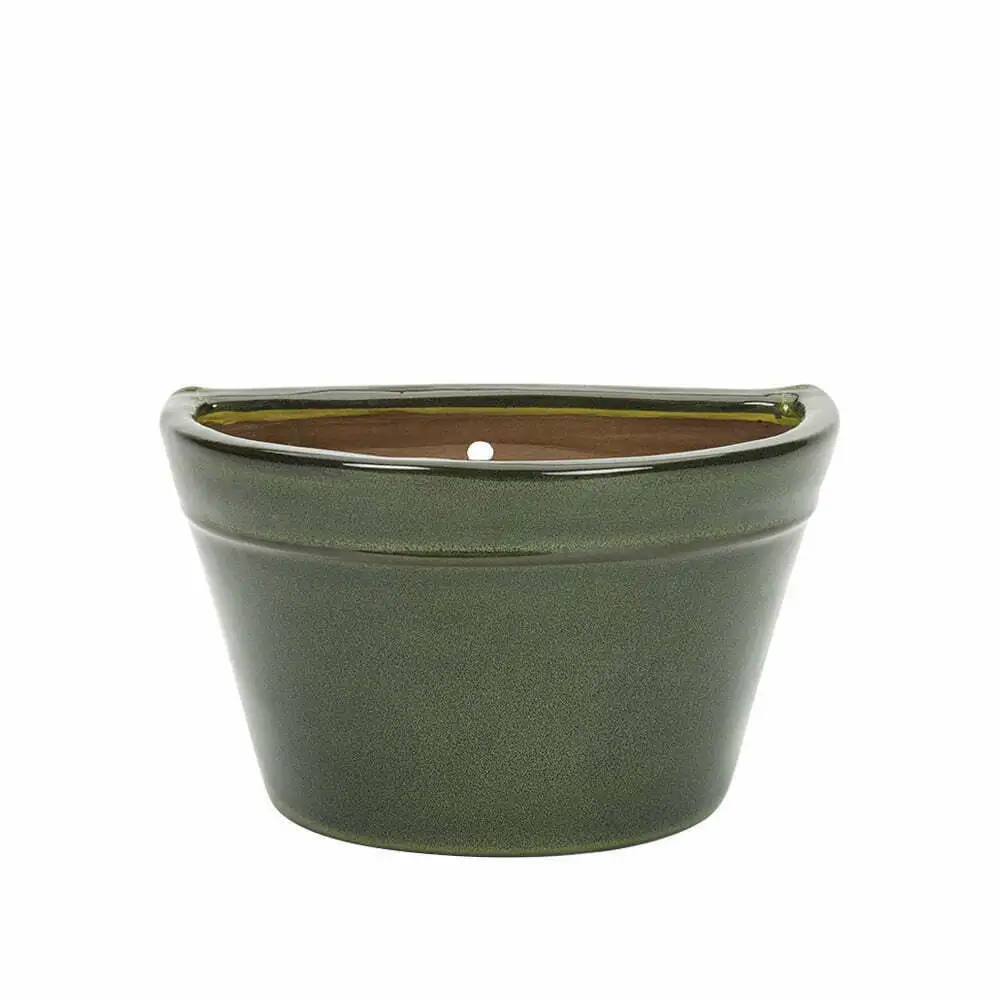 Glazed Green Wall Pot 20cm - Cowell's Garden Centre | Woolsington