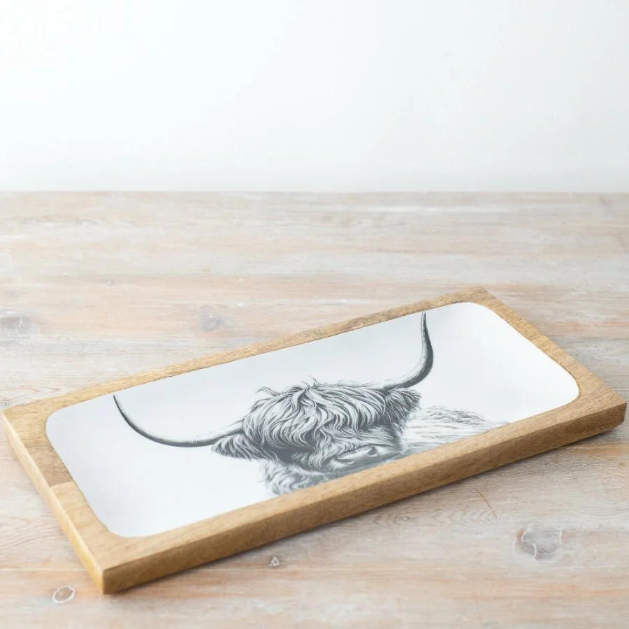 Highland Cow Serving Tray - Large - Cowell's Garden Centre | Woolsington