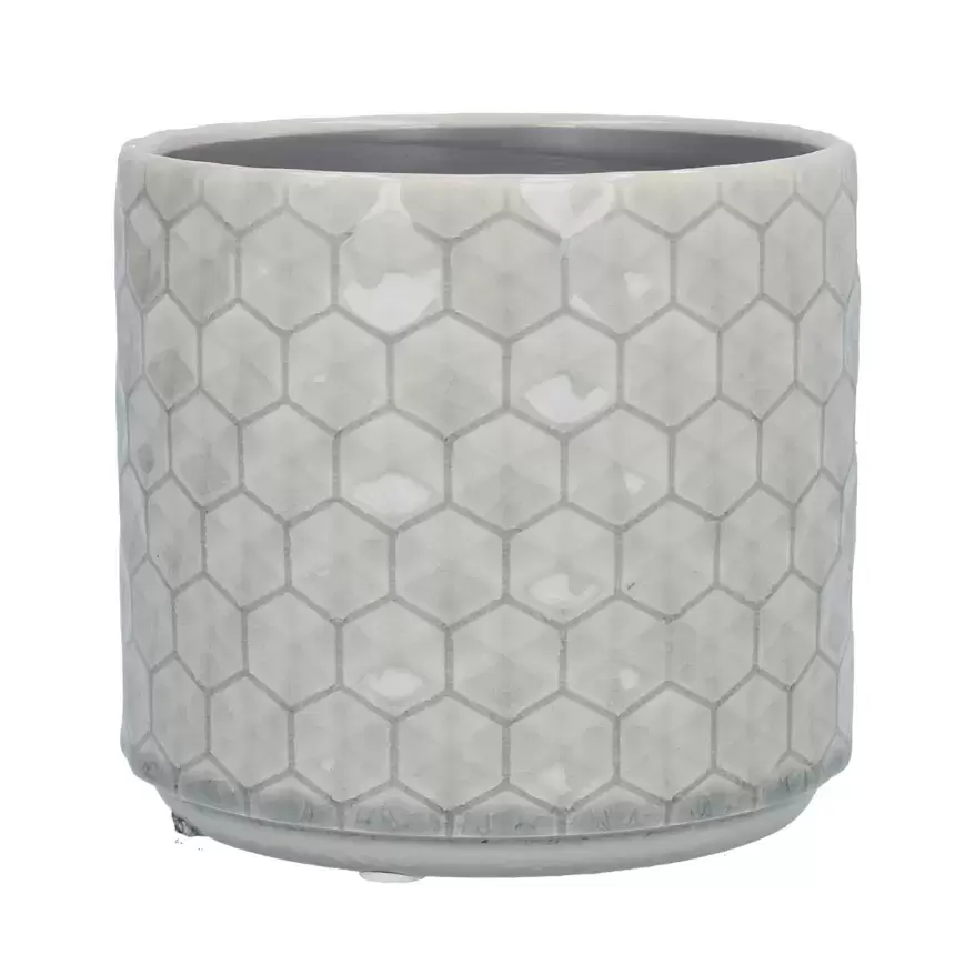 Honeycomb Grey Pot - Ø12cm - Cowell's Garden Centre | Woolsington
