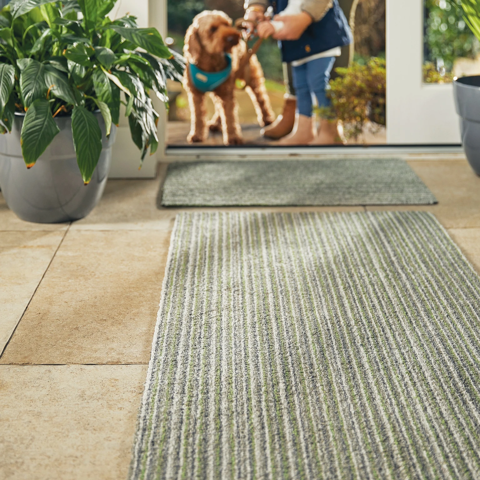 Hug Rug Green Candy Stripe Runner - Cowell's Garden Centre | Woolsington