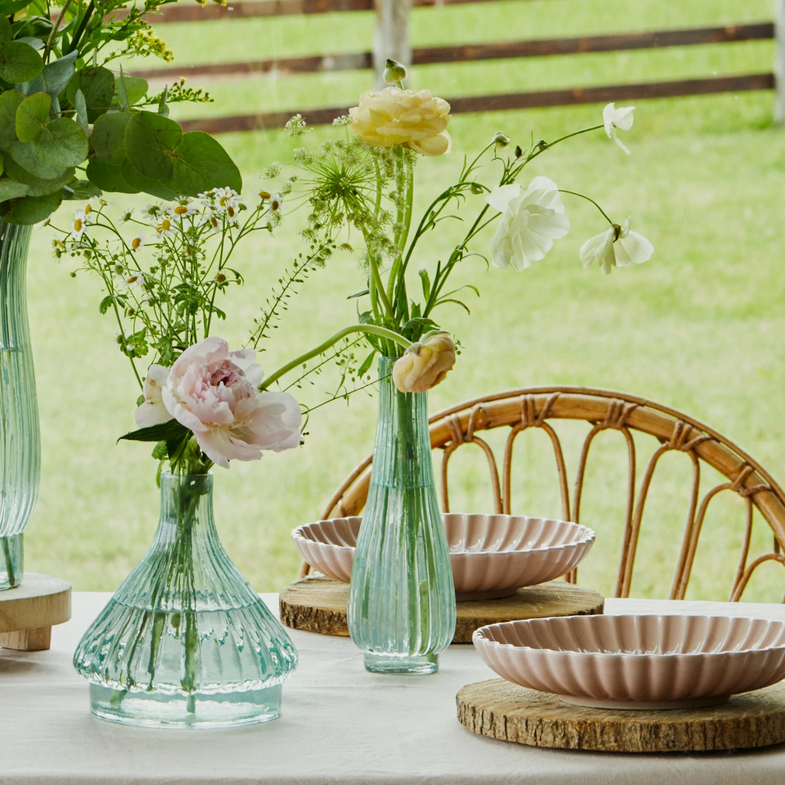 Ivyline Airlie Ribbed Stem Sage Green Vase - Cowell's Garden Centre ...