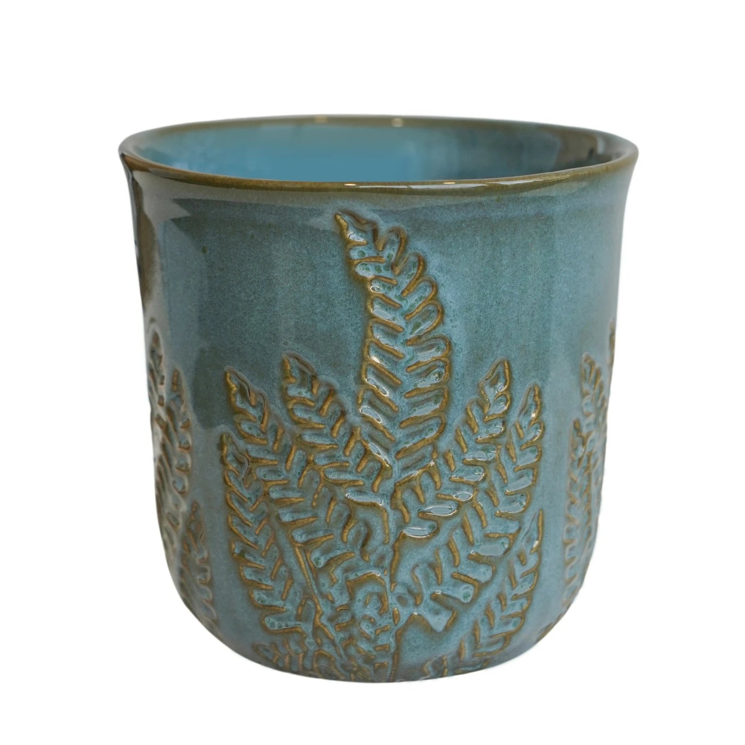 Ivyline Kew Fern Teal Planter 21cm - Cowell's Garden Centre | Woolsington