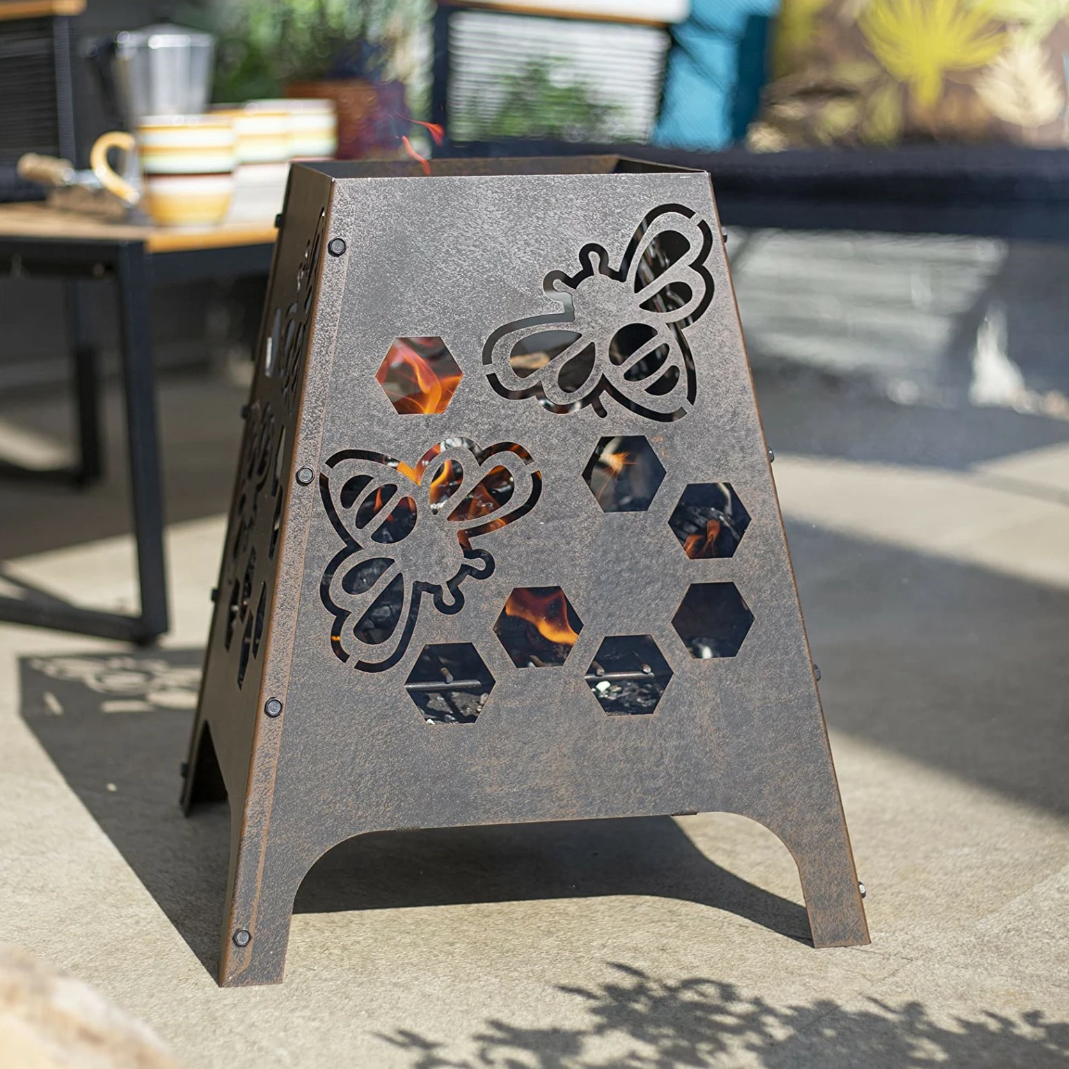 La Hacienda Busy Bees Fire Basket - Cowell's Garden Centre | Woolsington