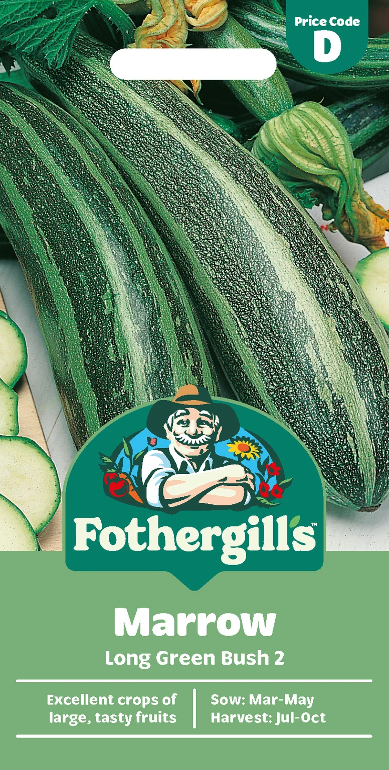 Marrow Long Green Bush 2 Seeds - Cowell's Garden Centre | Woolsington