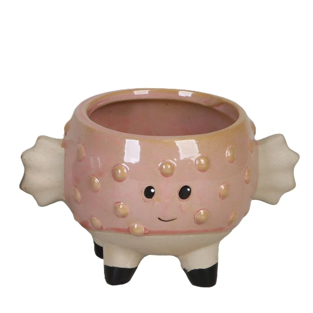 Pink Pufferfish Pot - ⌀ 6cm - Cowell's Garden Centre | Woolsington