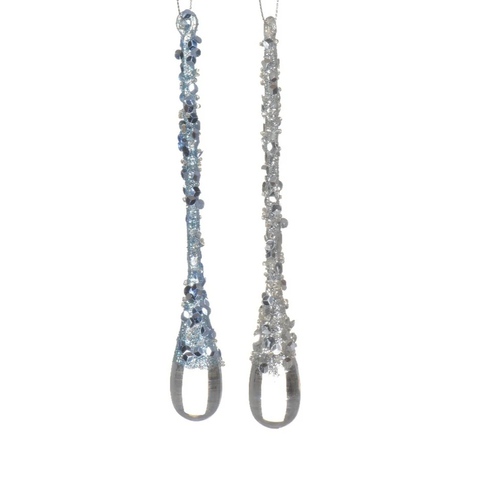 Raindrop Glitter Tree Decoration - Cowell's Garden Centre | Woolsington