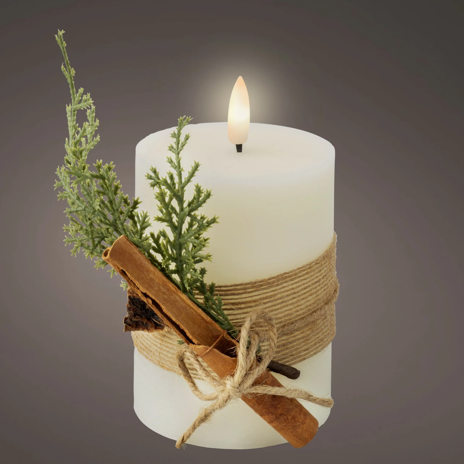 Real Effect Decorative Pillar Candle - Medium - Cowell's Garden Centre ...
