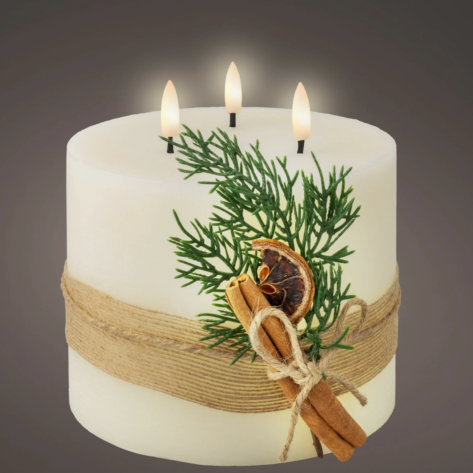 Real Effect Decorative Pillar Candle - Large - Cowell's Garden Centre ...