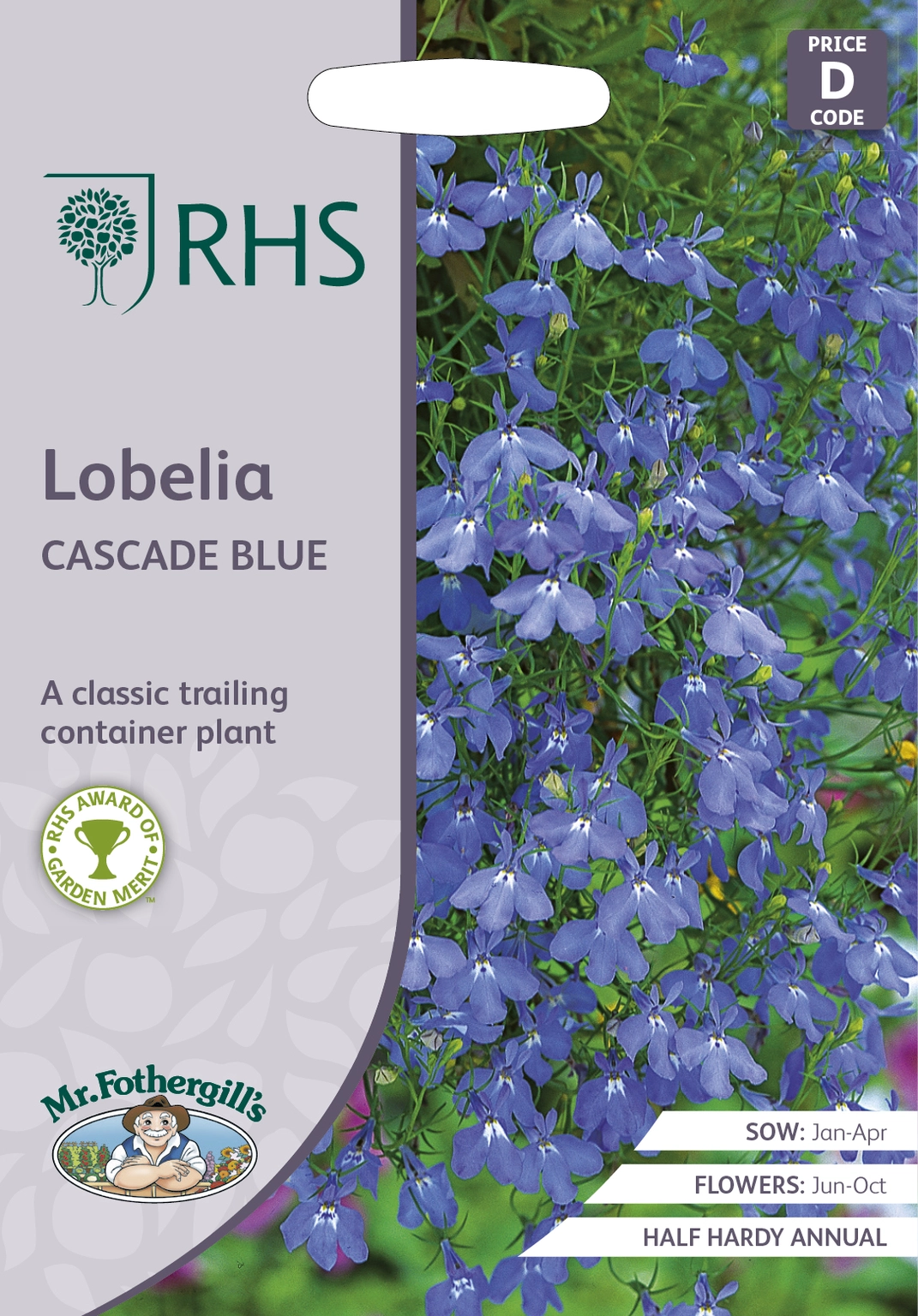 RHS Lobelia Cascade Blue Seeds - Cowell's Garden Centre | Woolsington