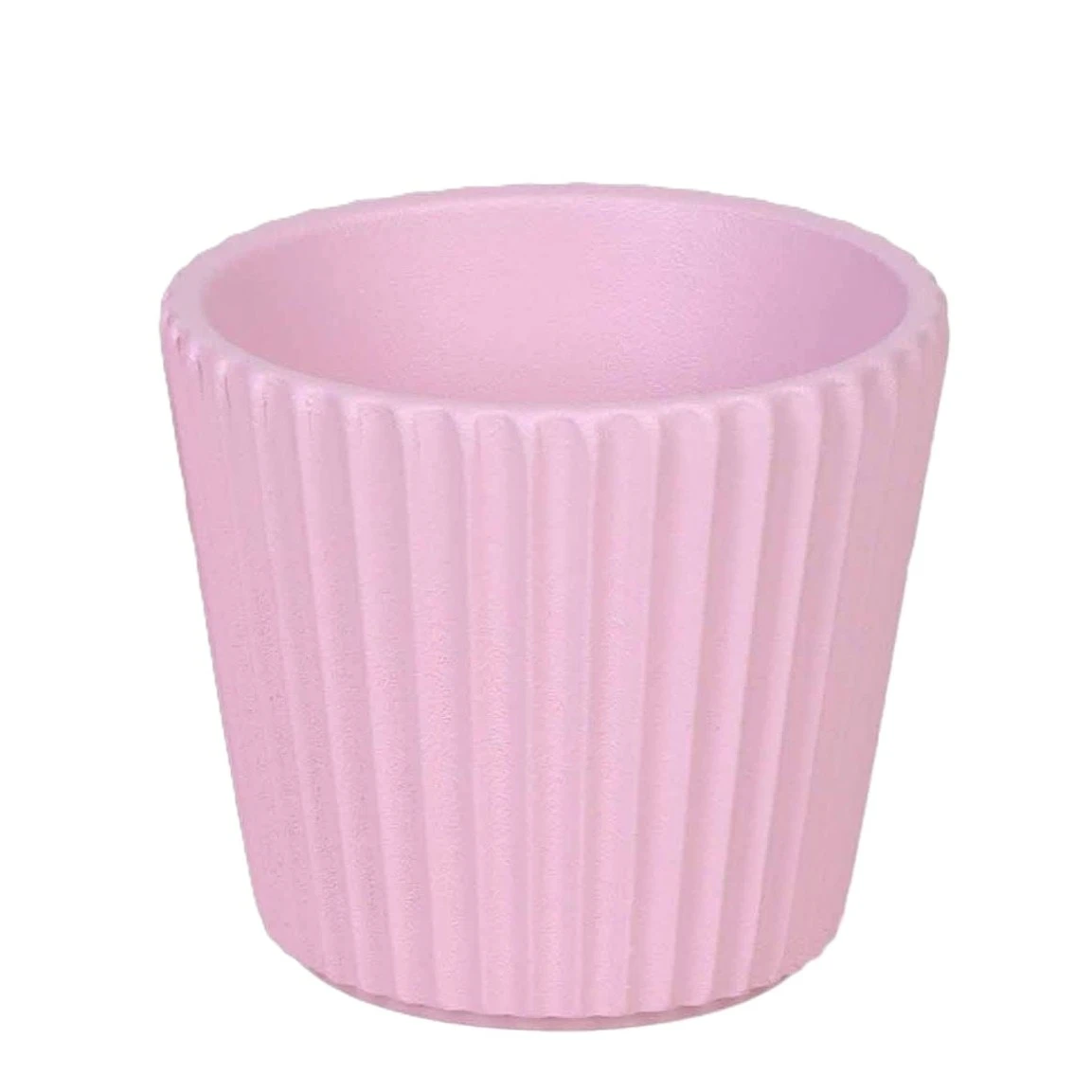 Rose Pink Ribbed Pot - ⌀ 6cm - Cowell's Garden Centre | Woolsington