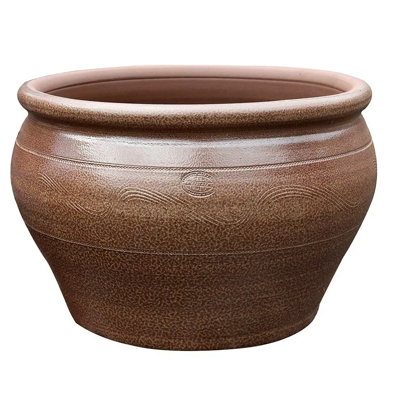 Salt Glazed Shallow Pot Ø45cm - Cowell's Garden Centre | Woolsington