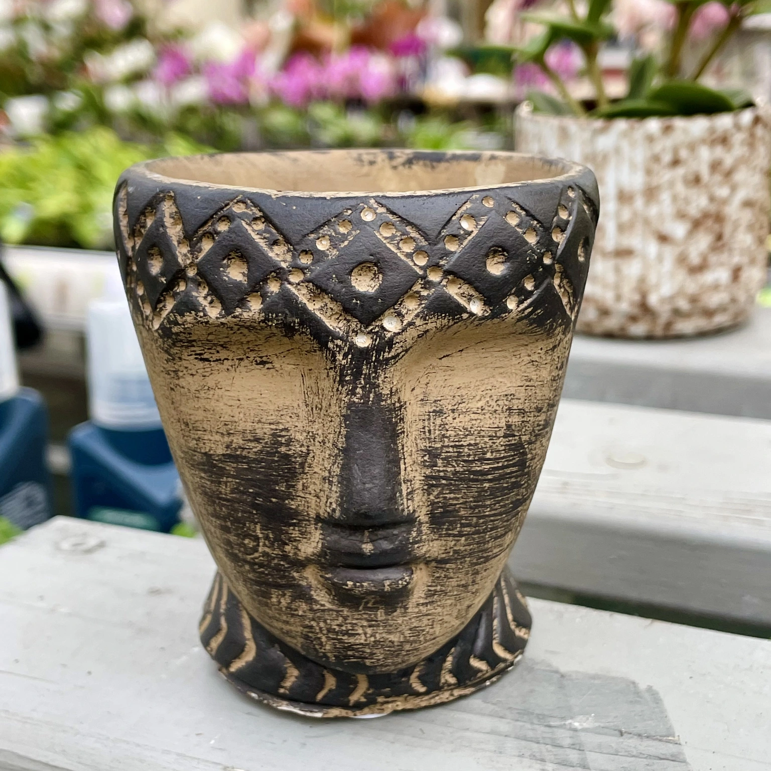 Totem Mask Pot - Ø 6cm - Cowell's Garden Centre | Woolsington