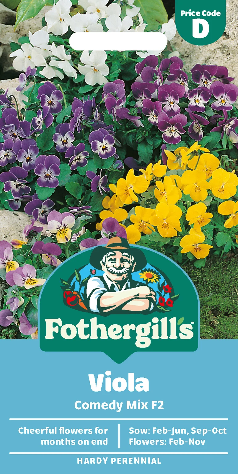 Viola Comedy Mixed F2 Seeds - Cowell's Garden Centre | Woolsington