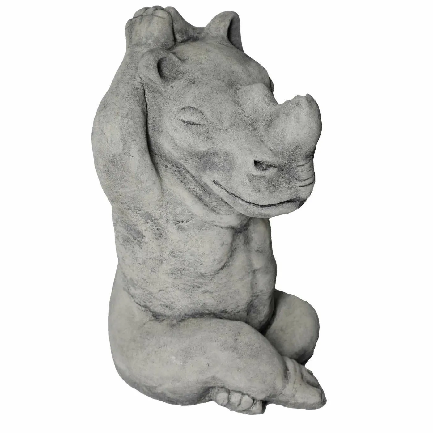 Yoga Rhino Stone Ornament - Cowell's Garden Centre | Woolsington